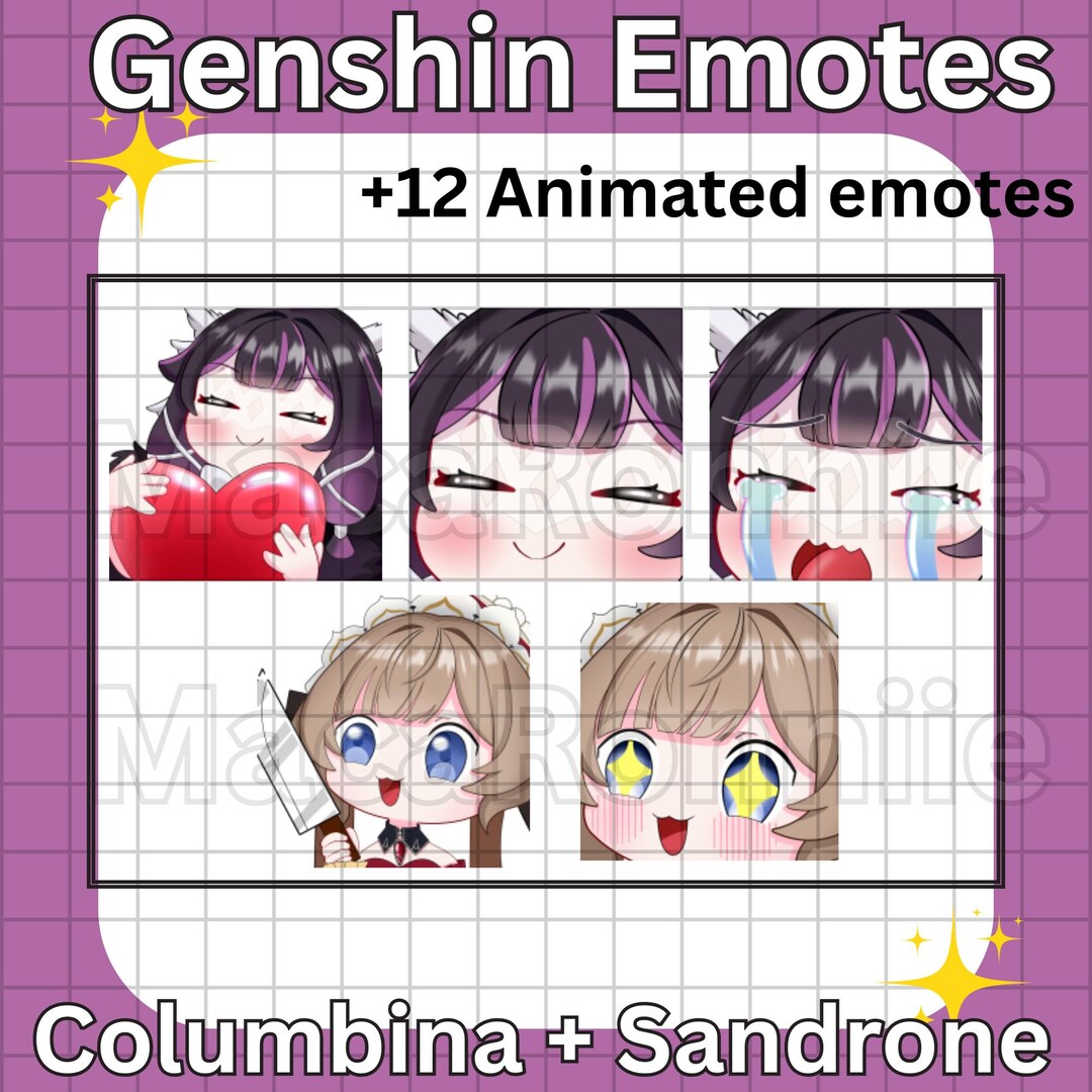 Genshin Impact Animated Emote Pack - | Columbina + Sandrone | Chibi ...
