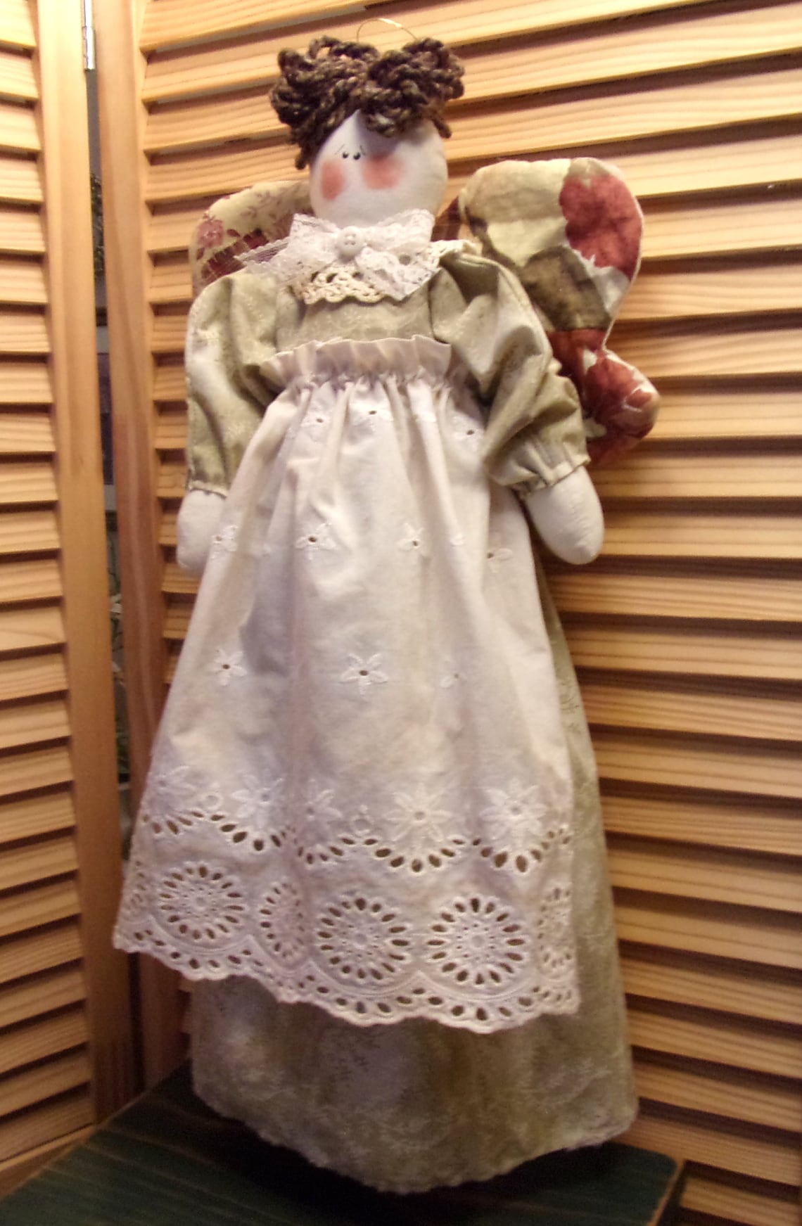 Memory Angel Doll: Vintage Homespun Fabric, Lace Accent (20") - Etsy