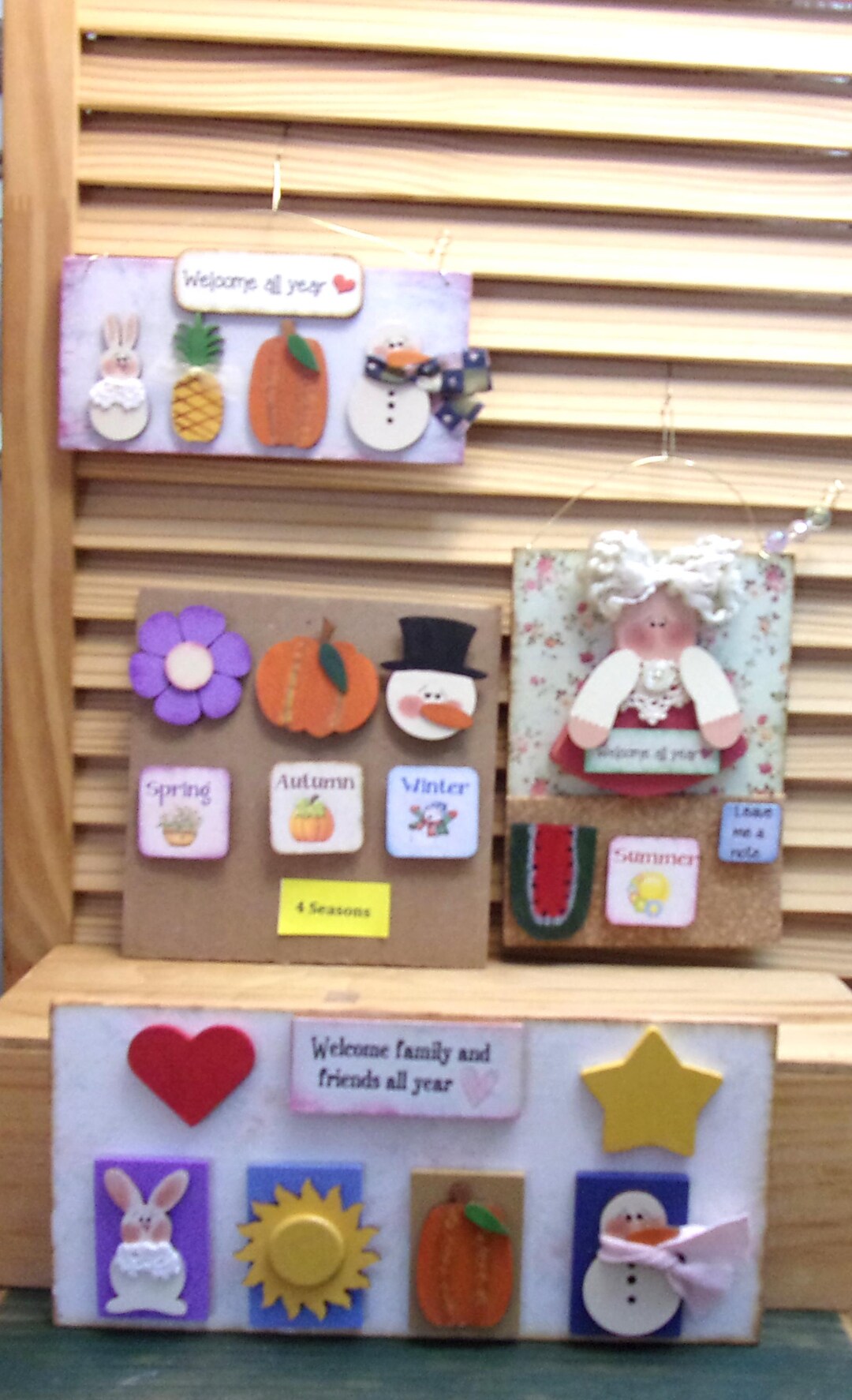 Welcome All Year Seasonal Plaque Collection - Etsy