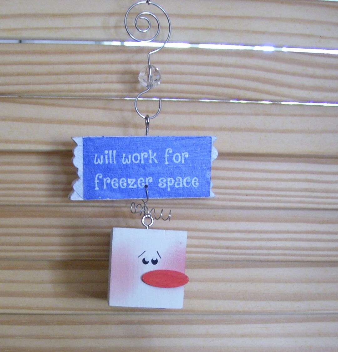 Snowman Hard at Work: Will Work for Freezer Space - Etsy