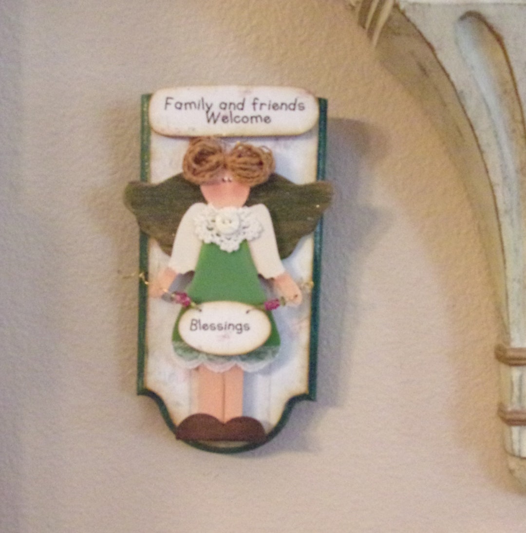 Annabeth Angel With Her Blessings Sign and "family and Friends Welcome ...