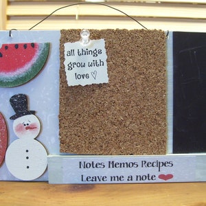 Notes Memos Recipe and Leave Me a Note Corkboard and Chalkboard - Etsy