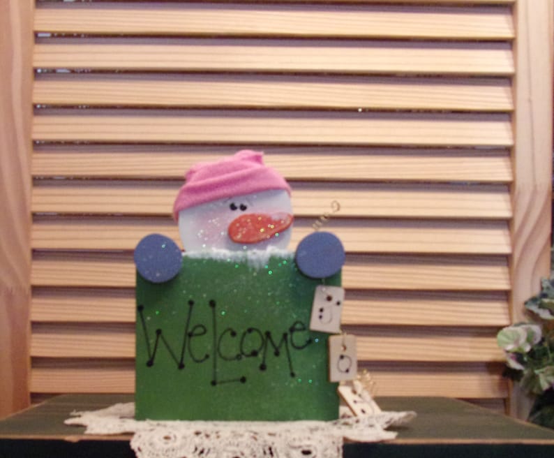 Welcome JOY Snowman Sign - Etsy