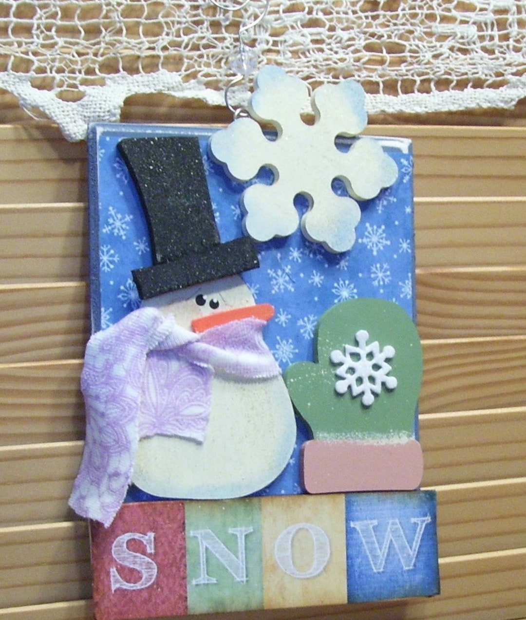 Frosty SNOW Plaque - Etsy