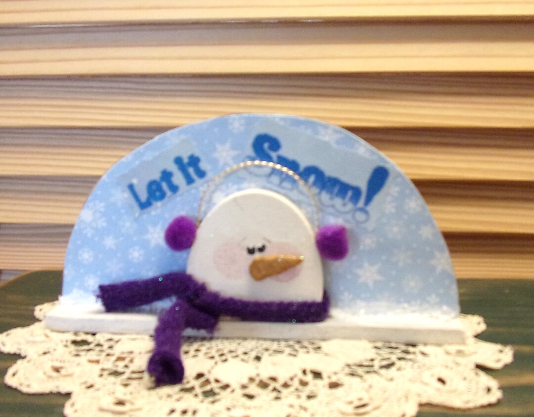 Handmade "let It Snow" Snowman Melting - Etsy