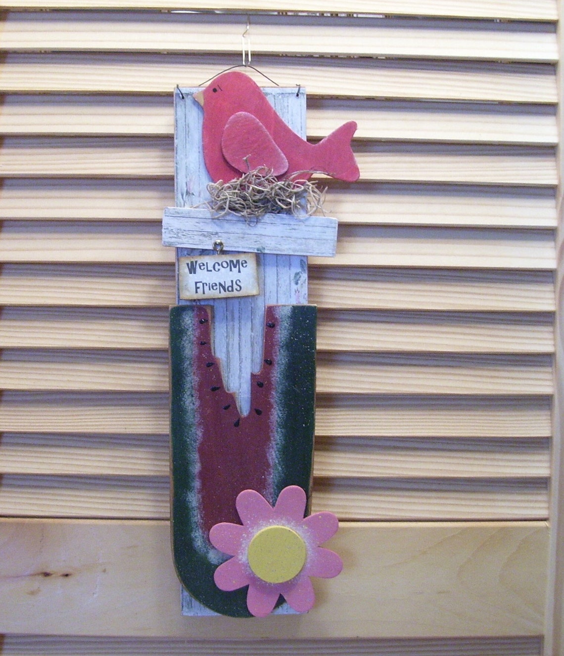 Red Birdie Welcome Friends - Etsy