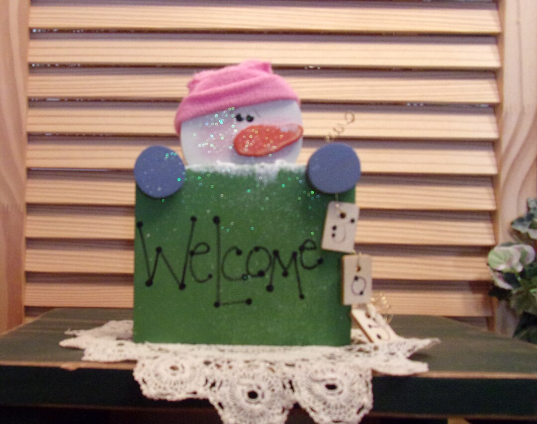 Welcome JOY Snowman Sign - Etsy