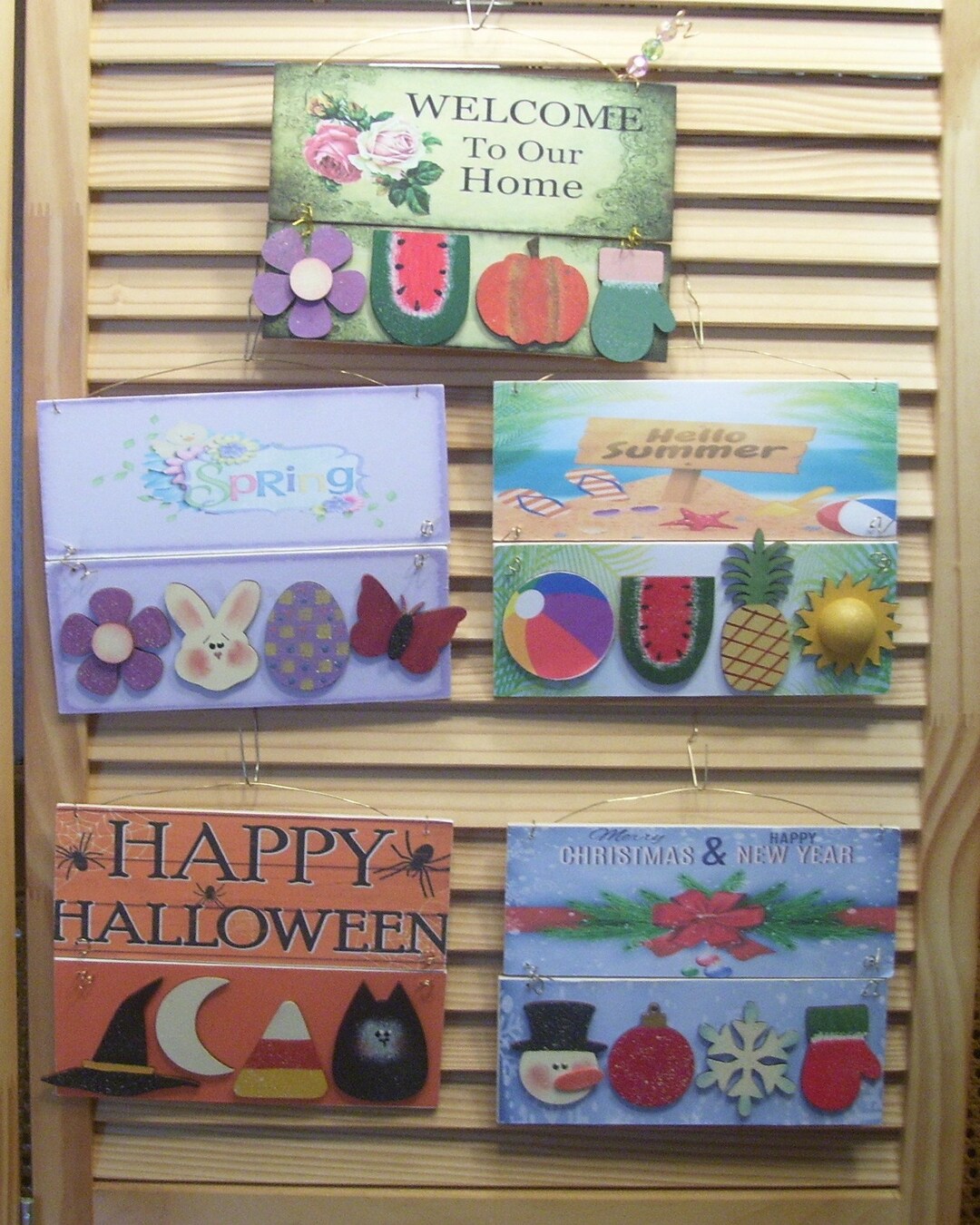 Welcome to Our Home Seasonal Plaque Throughout the Seasons - Etsy