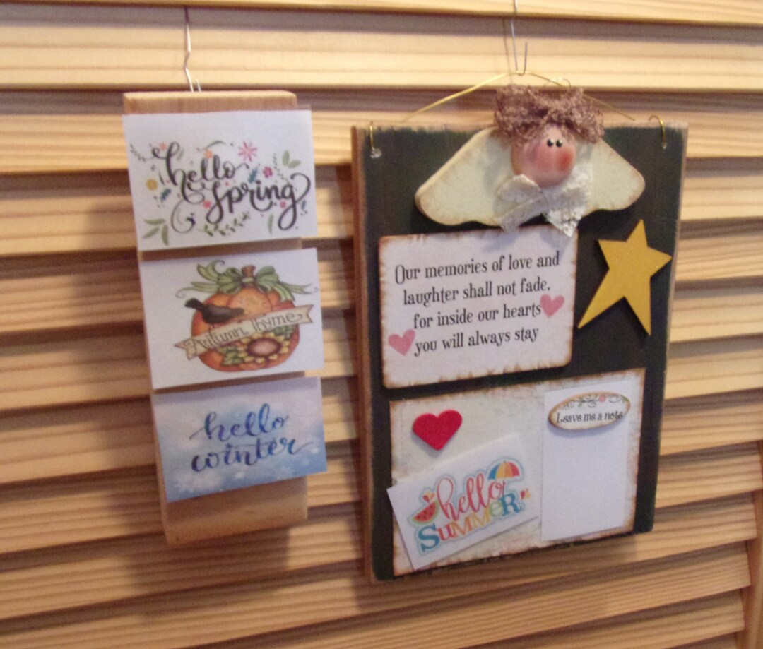 Angel With Sentimental Sign and Magnet Board - Etsy