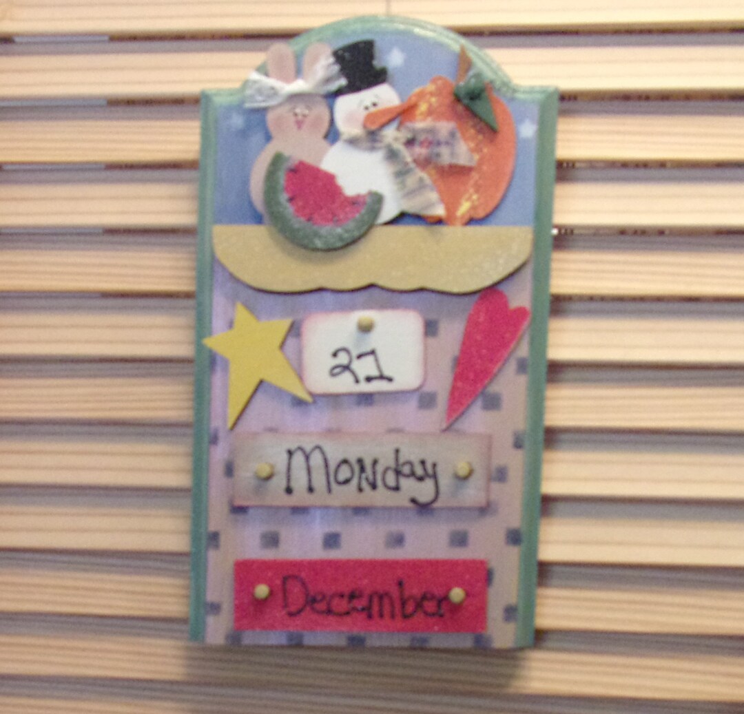 Wall Calendar, Date Day and Month Interchangeable - Etsy