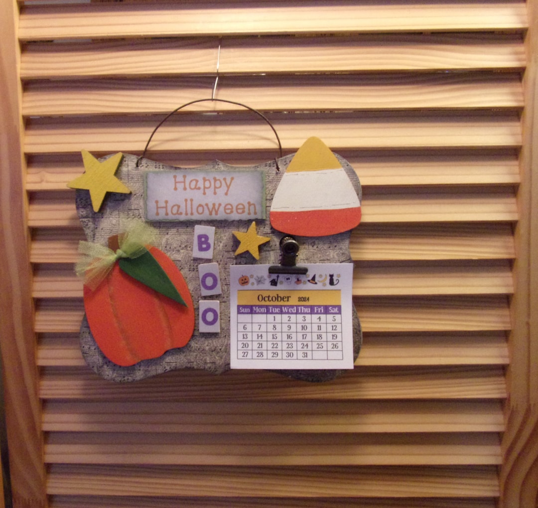 Happy Halloween With October Calendar - Etsy