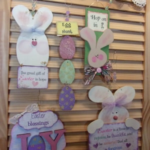 Hippity Hoppity Spring is on Its Way. Spring Easter Bunny Hangups - Etsy