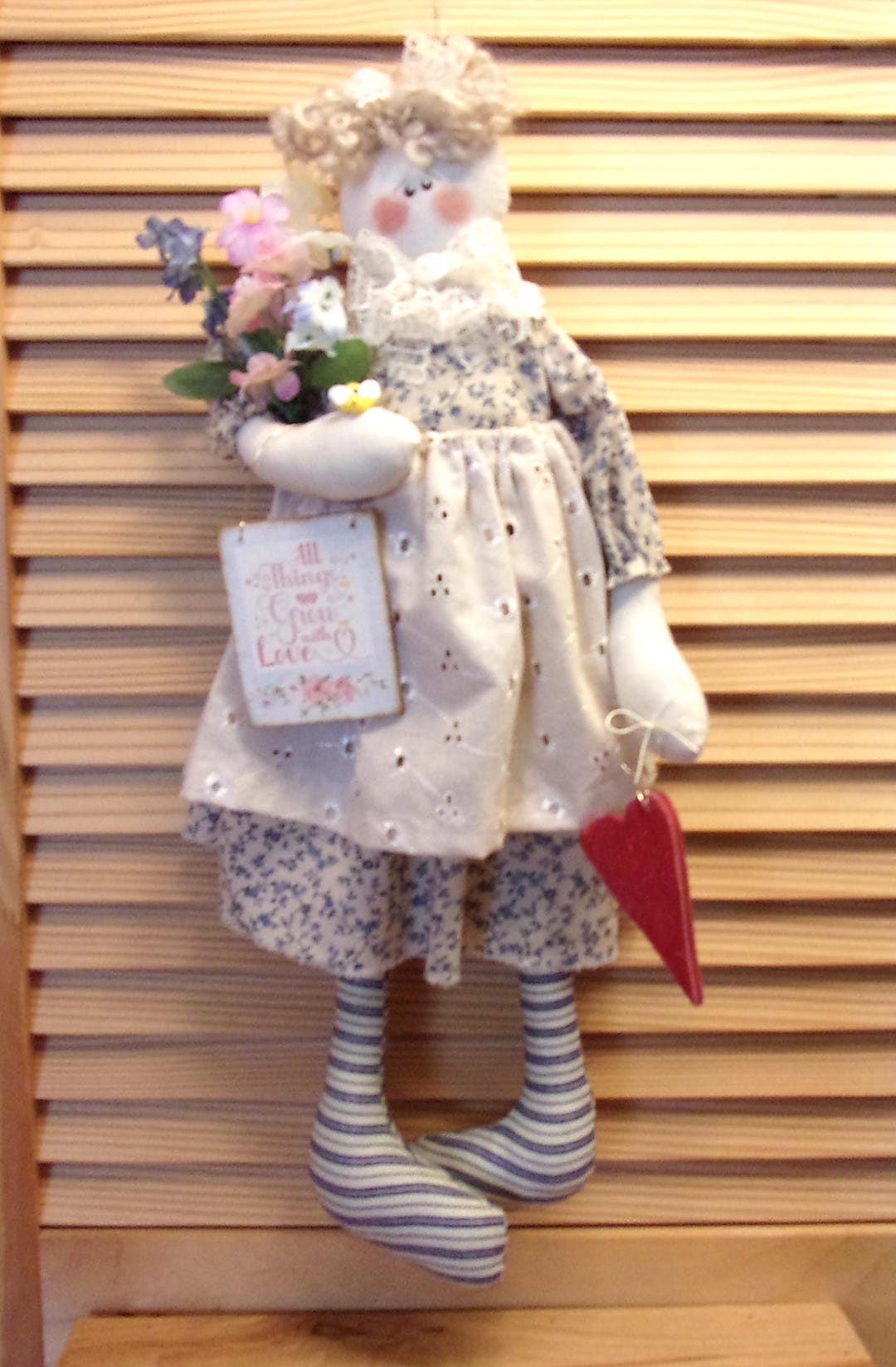 Bethany Doll "all Things Grow With Love" Inspirational Sign - Etsy