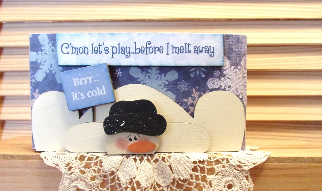 Melting Snowman With 'brrr It's Cold' Sign - Etsy