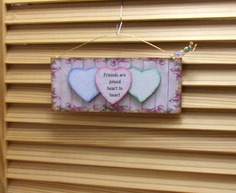 Friends Are Joined Heart to Heart Plaque - Etsy