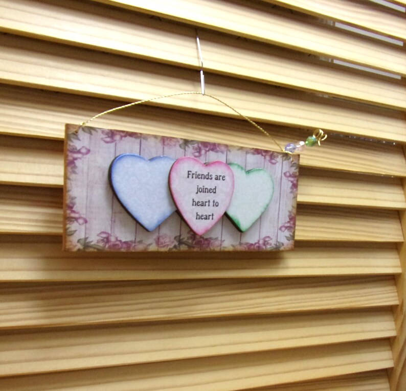 Friends Are Joined Heart to Heart Plaque - Etsy