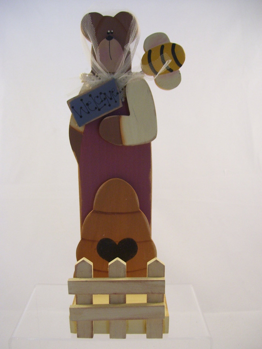 Bears: Handmade Wood Matilda Bear With Her Beehive - Etsy