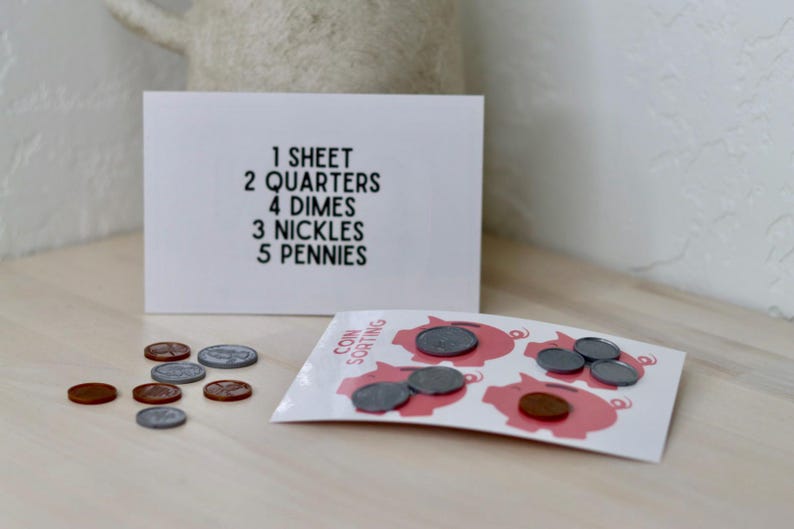 Coin Sorting Activity - Etsy