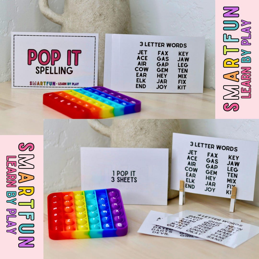 Pop It Spelling Activity - Etsy
