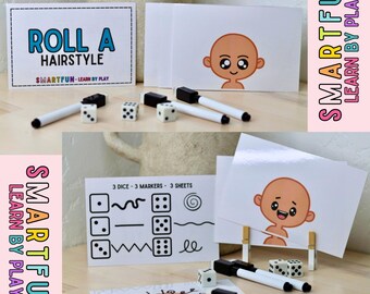 ROLL A HAIRSTYLE ACTIVITY, Roll and Style: Printable Hairstyle Activity ...
