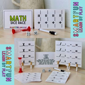 Math Dice Race Activity - Etsy