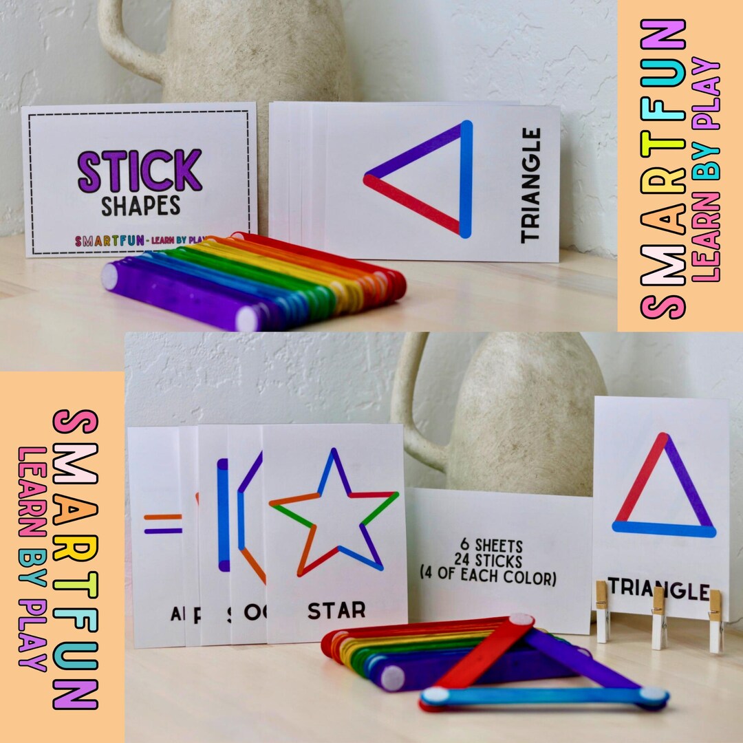 Stick Shapes Activity - Etsy
