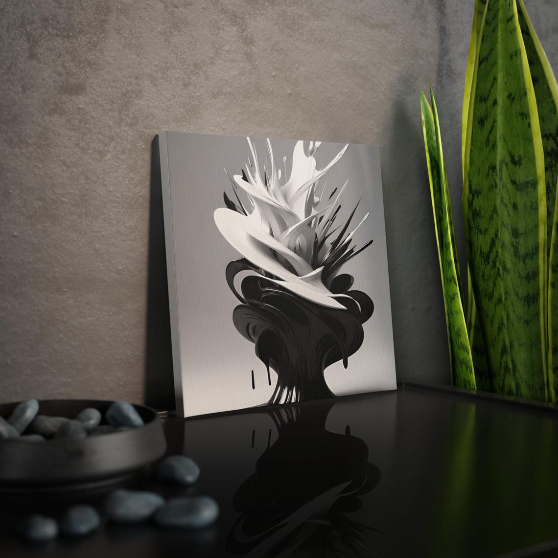 Black and White Paint Splash Canvas Photo Tile - Etsy