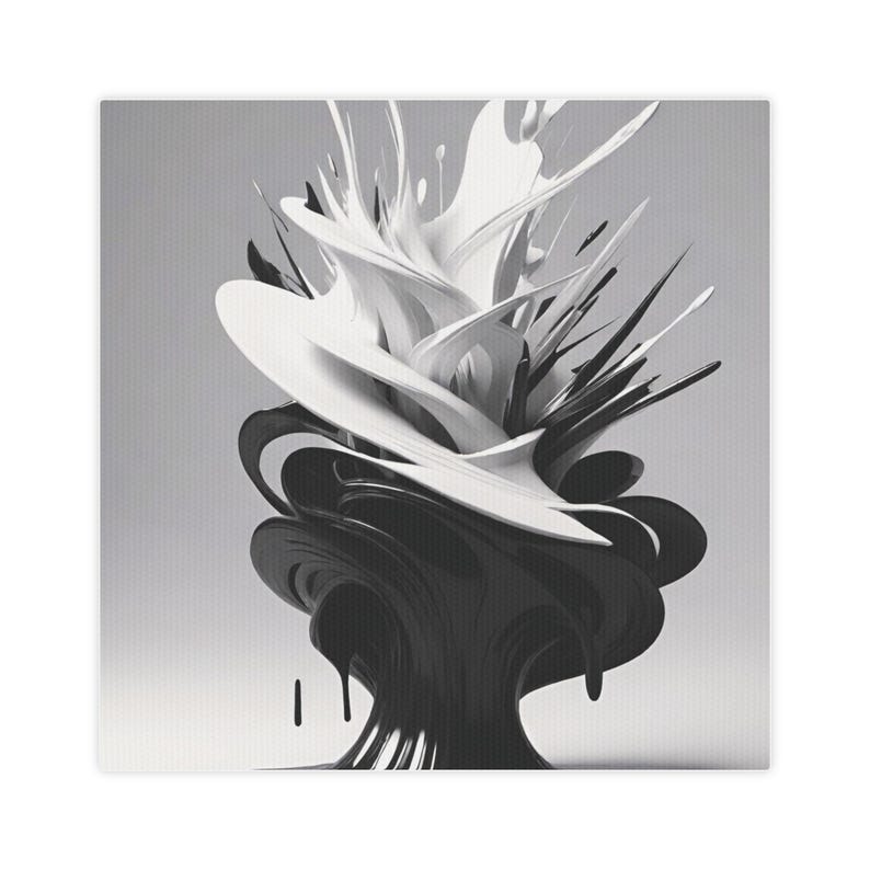 Black and White Paint Splash Canvas Photo Tile - Etsy