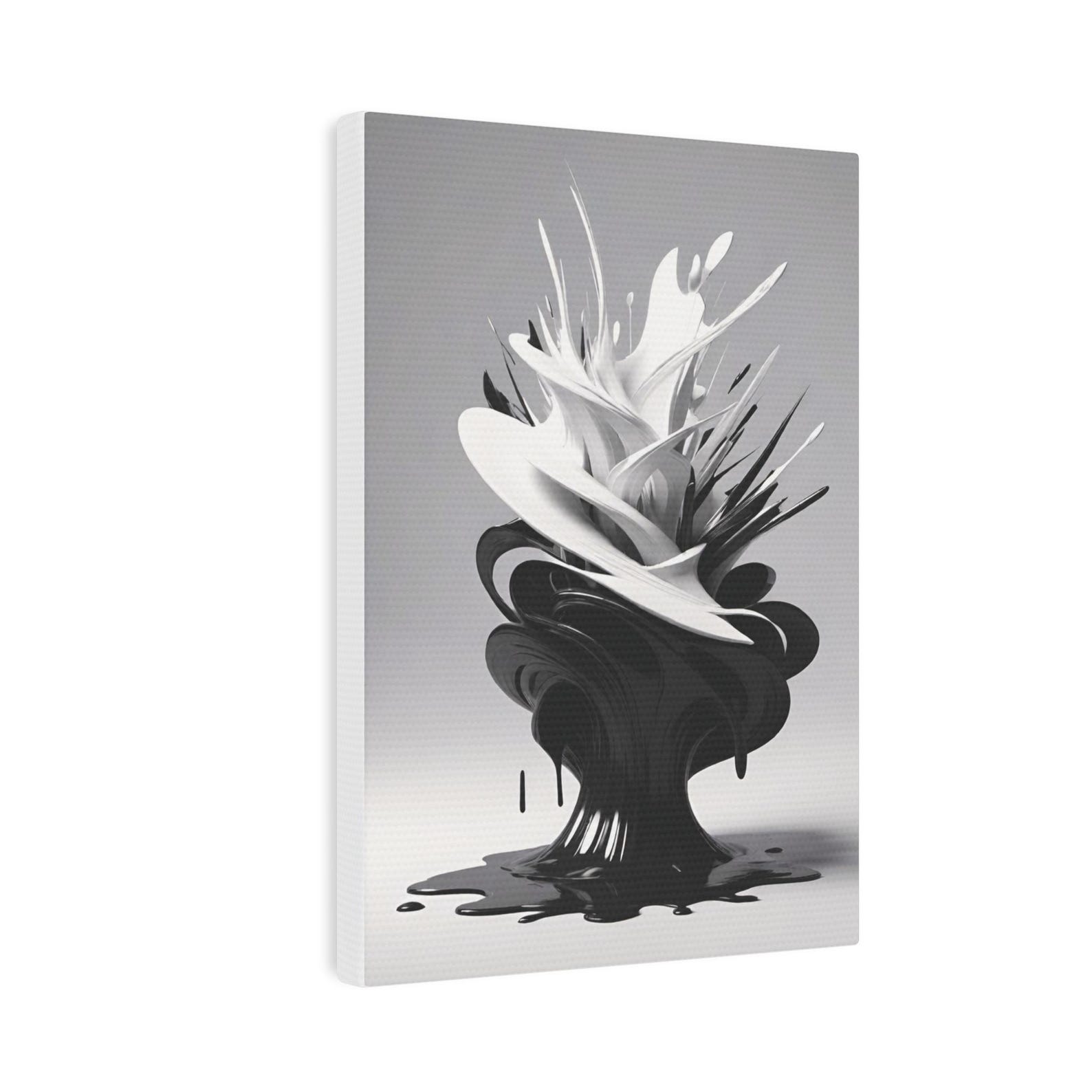 Black and White Paint Splash Canvas Photo Tile - Etsy