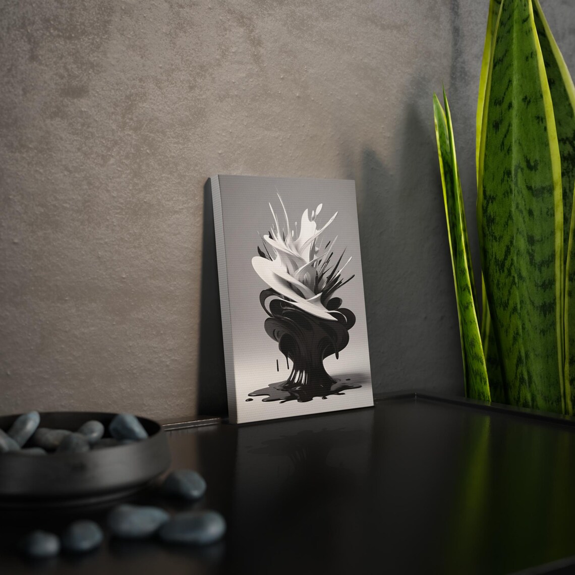 Black and White Paint Splash Canvas Photo Tile - Etsy