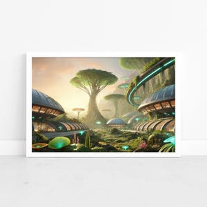 Solarpunk Utopia in Alien Jungle - Advanced Technology and Nature ...