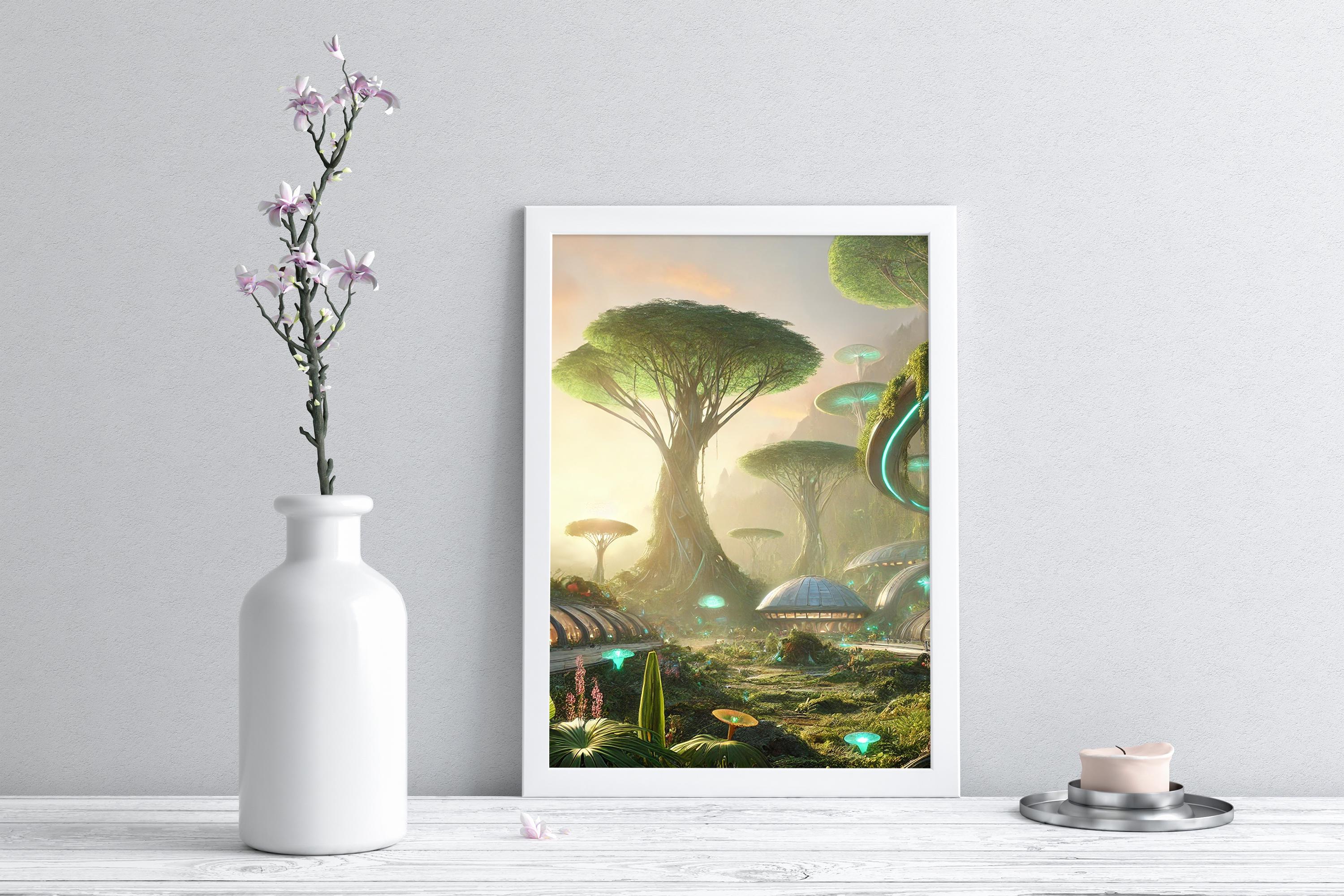 Solarpunk Utopia in Alien Jungle - Advanced Technology and Nature ...