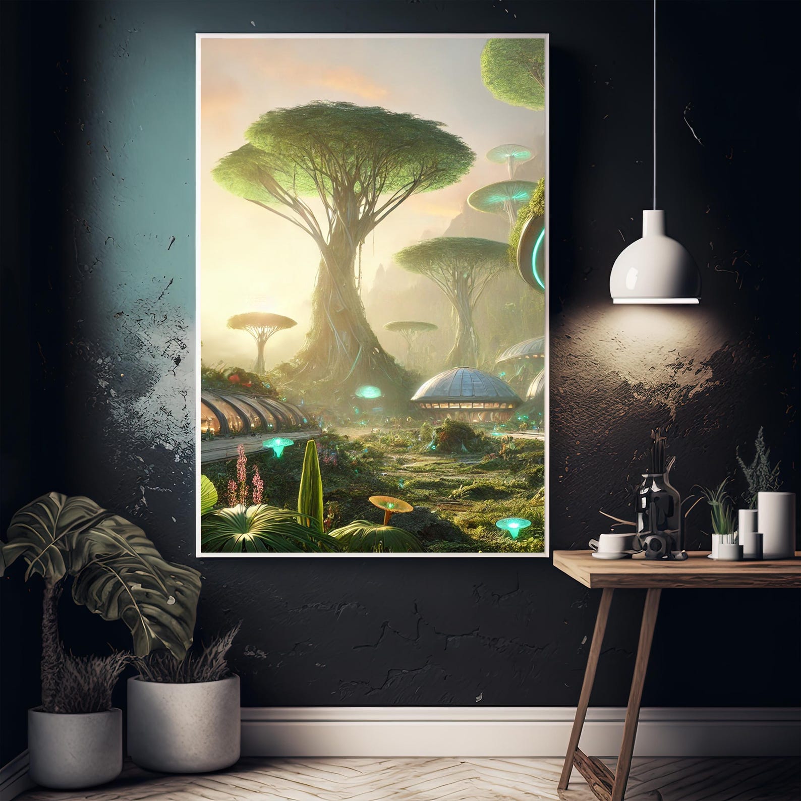 Solarpunk Utopia in Alien Jungle - Advanced Technology and Nature ...