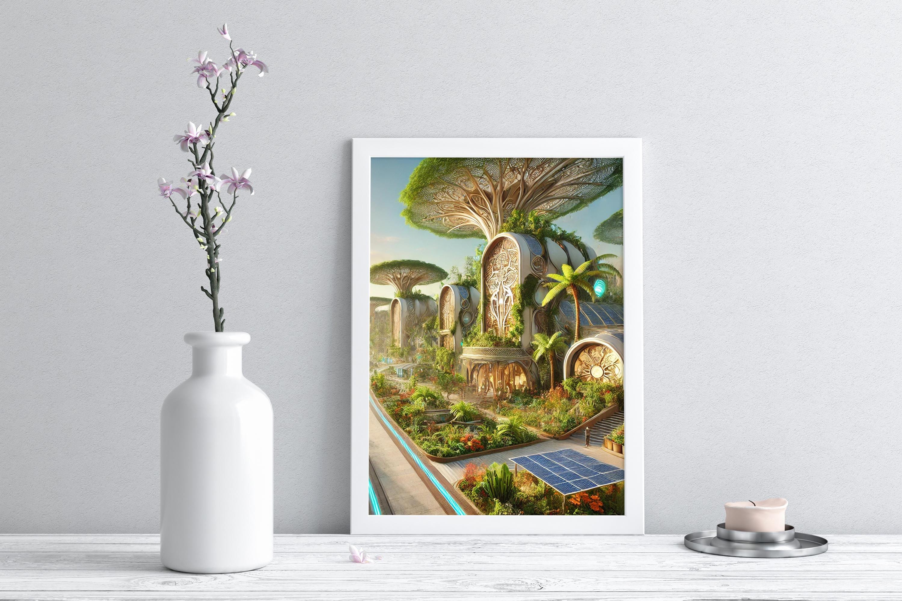 Solarpunk Utopia Exo-planetary Jungle With Art Nouveau Architecture Digital Art Print - Etsy
