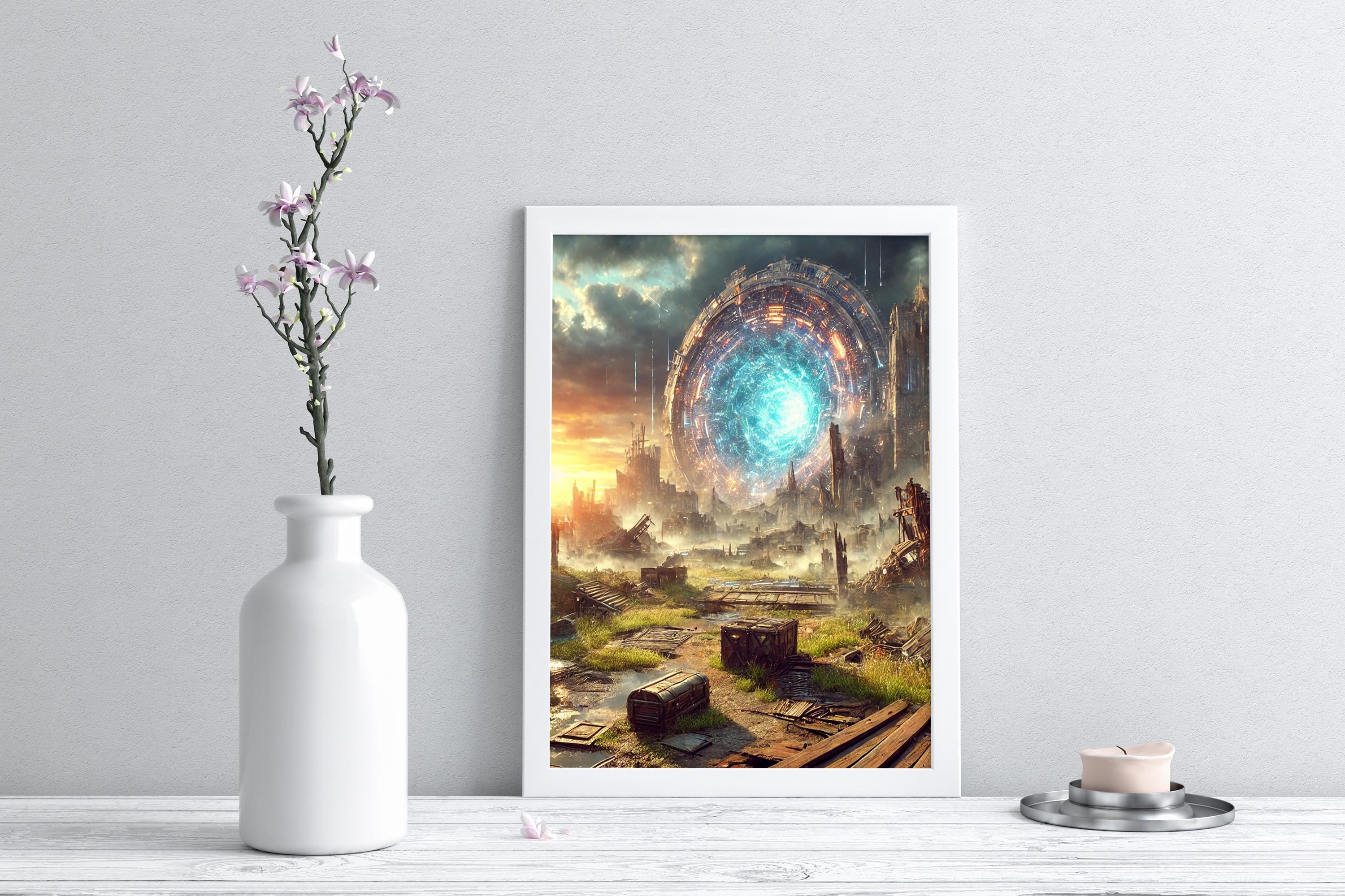 Post-apocalyptic Time Portal Art | Futuristic Dystopian Landscape ...