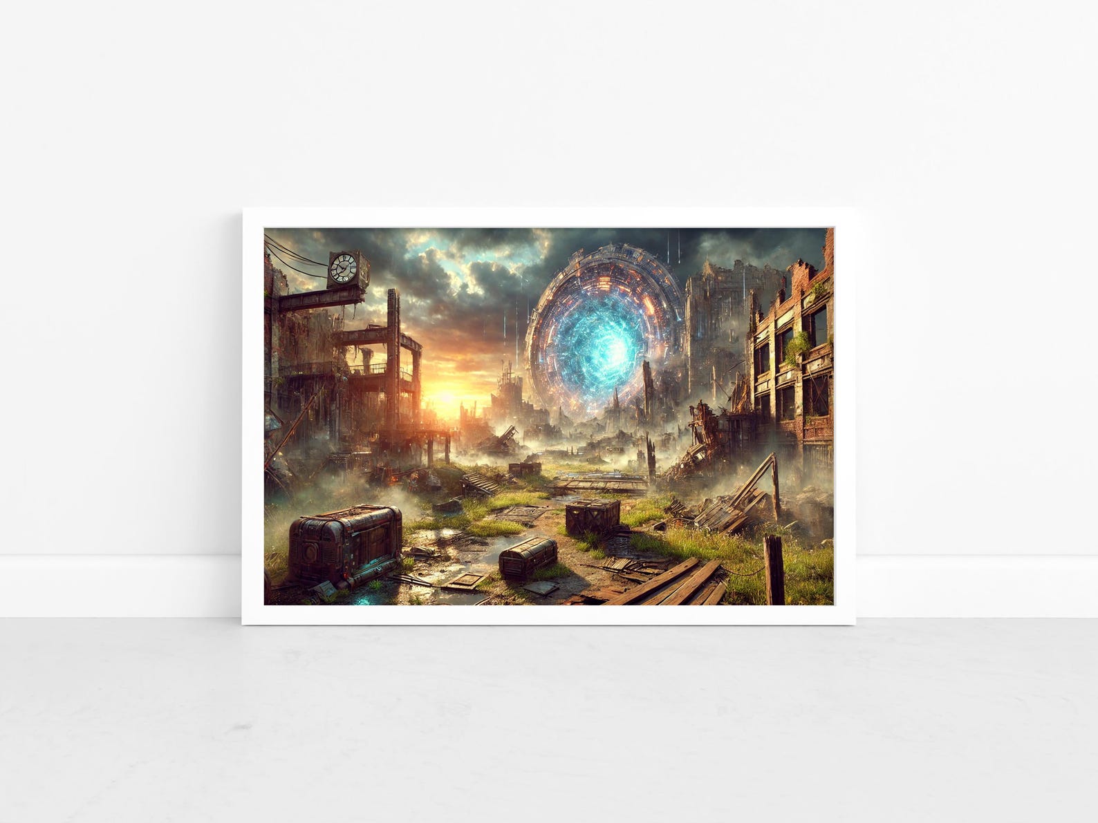 Post-apocalyptic Time Portal Art | Futuristic Dystopian Landscape ...