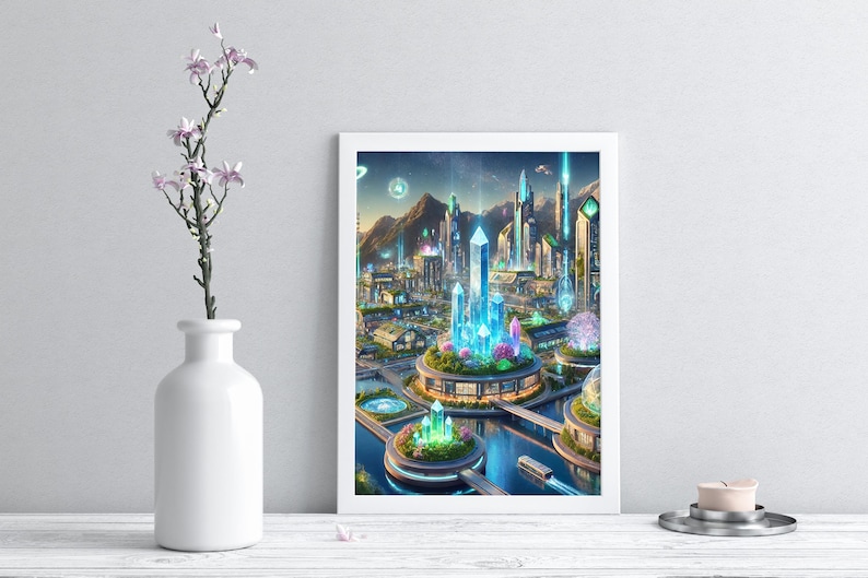 Futuristic Crystal Cityscape | Digital Download | Sci-fi Urban Fantasy ...