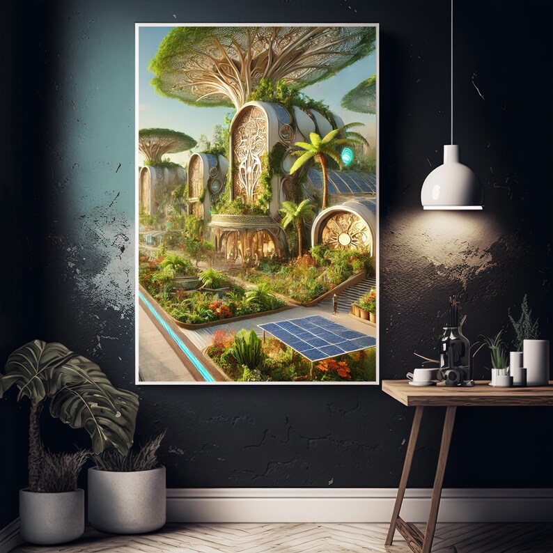 Solarpunk Utopia - Exo-planetary Jungle With Art Nouveau Architecture ...