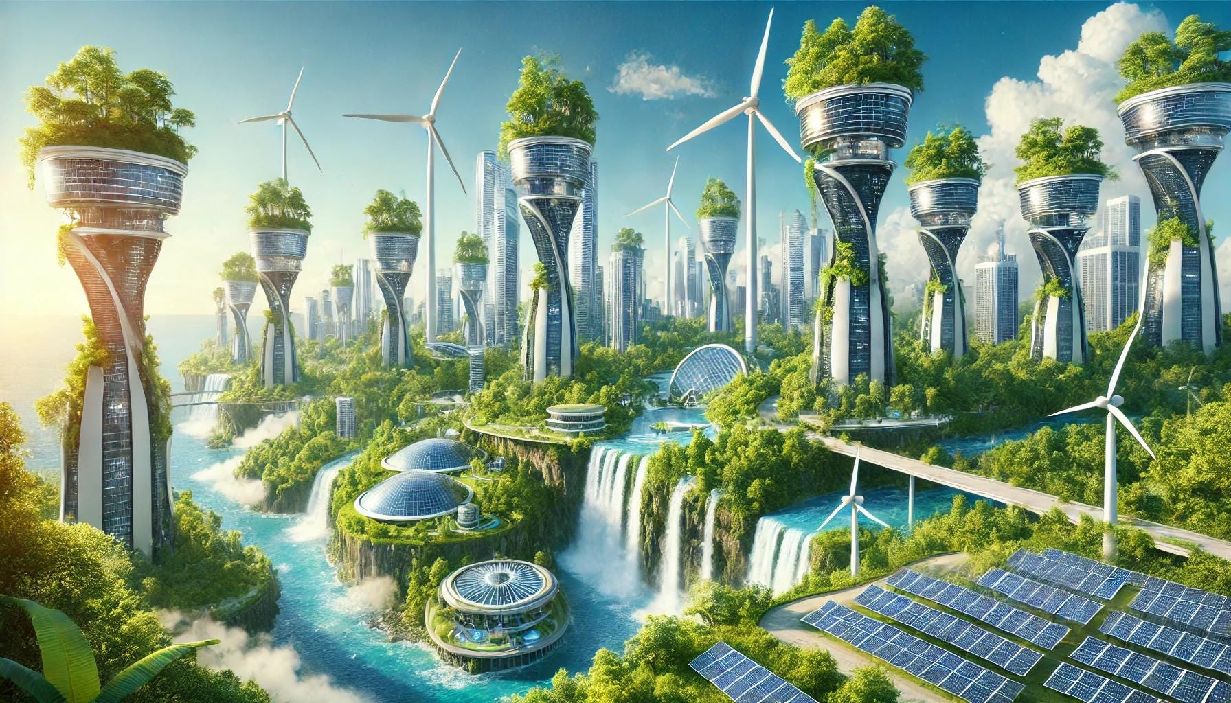Eco City Art Print | Futuristic Green City Poster | Sustainable Future ...
