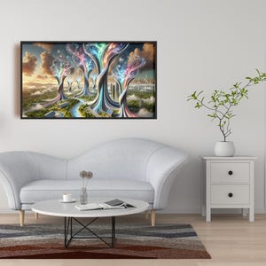 Glowing Tree Digital Art Print: Futuristic Eco Utopia (digital Download ...