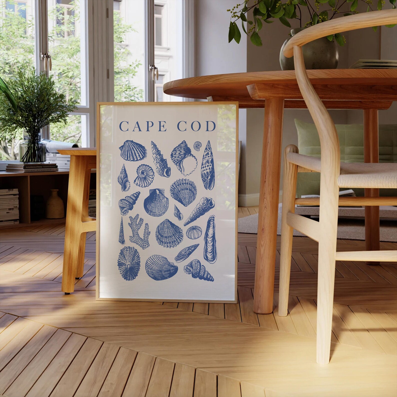 Cape Cod Seashell Wall Poster | Coastal Dorm Room Decor | Vintage Ocean ...