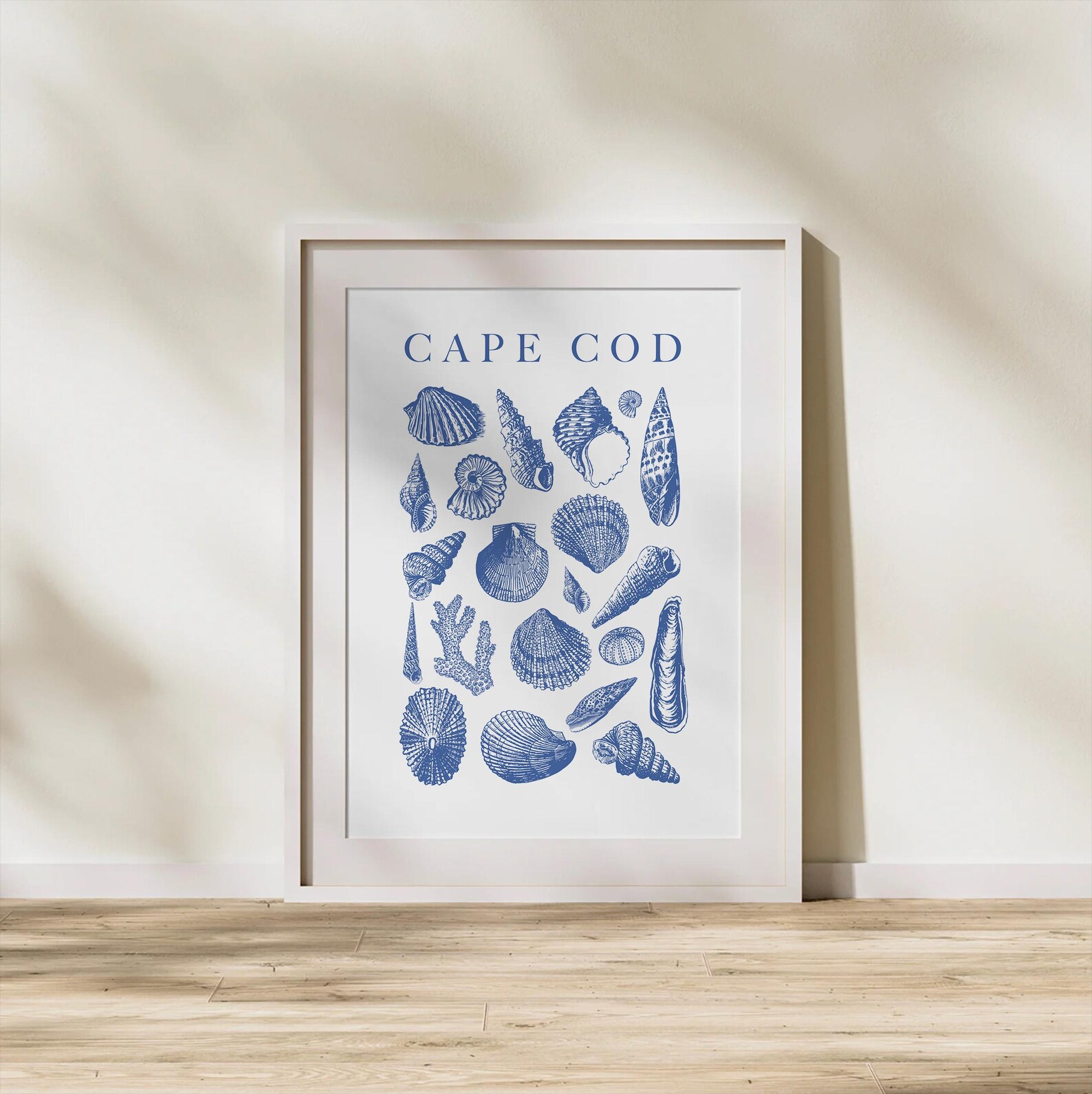 Cape Cod Seashell Wall Poster | Coastal Dorm Room Decor | Vintage Ocean ...