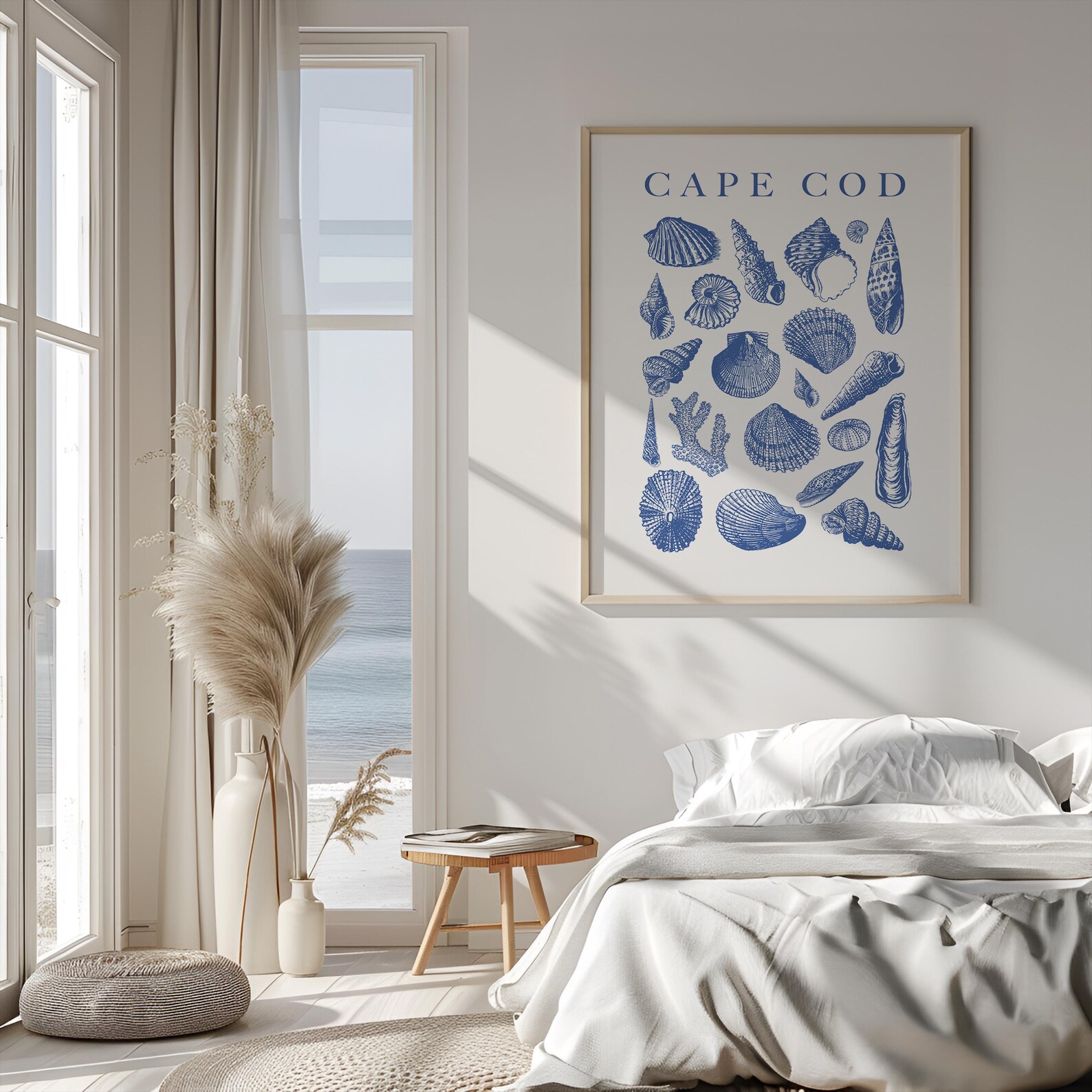 Cape Cod Seashell Wall Poster | Coastal Dorm Room Decor | Vintage Ocean ...