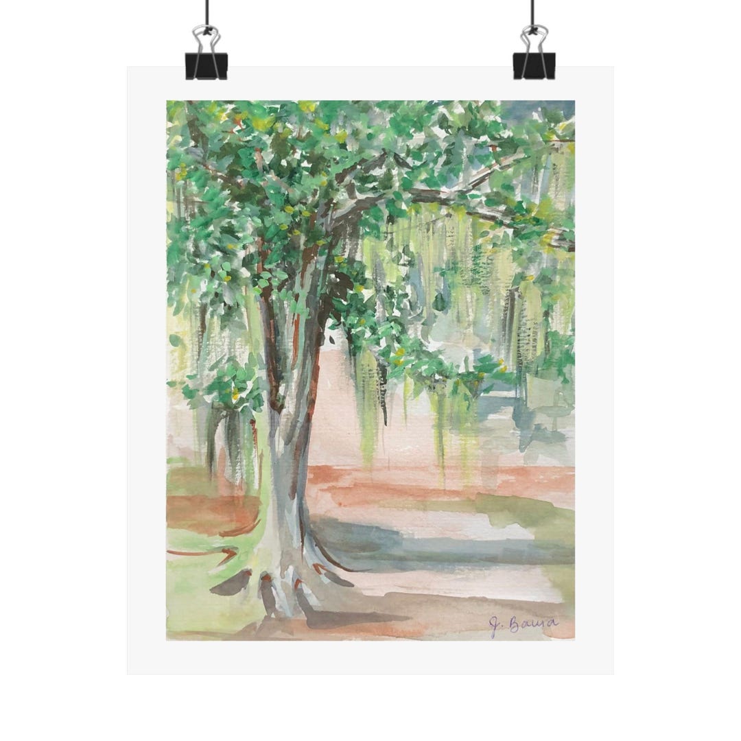 Watercolor Tree Poster Art Print, Nature Wall Décor, Home Office Decor ...