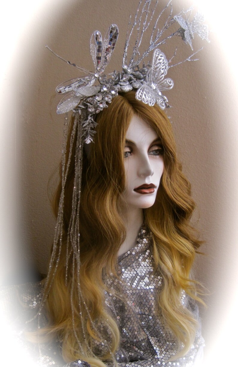 Midnight Magic: Fairy Headpiece Dragonfly Butterfly Headband Silver ...