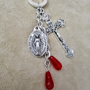 Fervor: Cross Pendant Choker Vampire Necklace Red Blood Drops Rosary ...