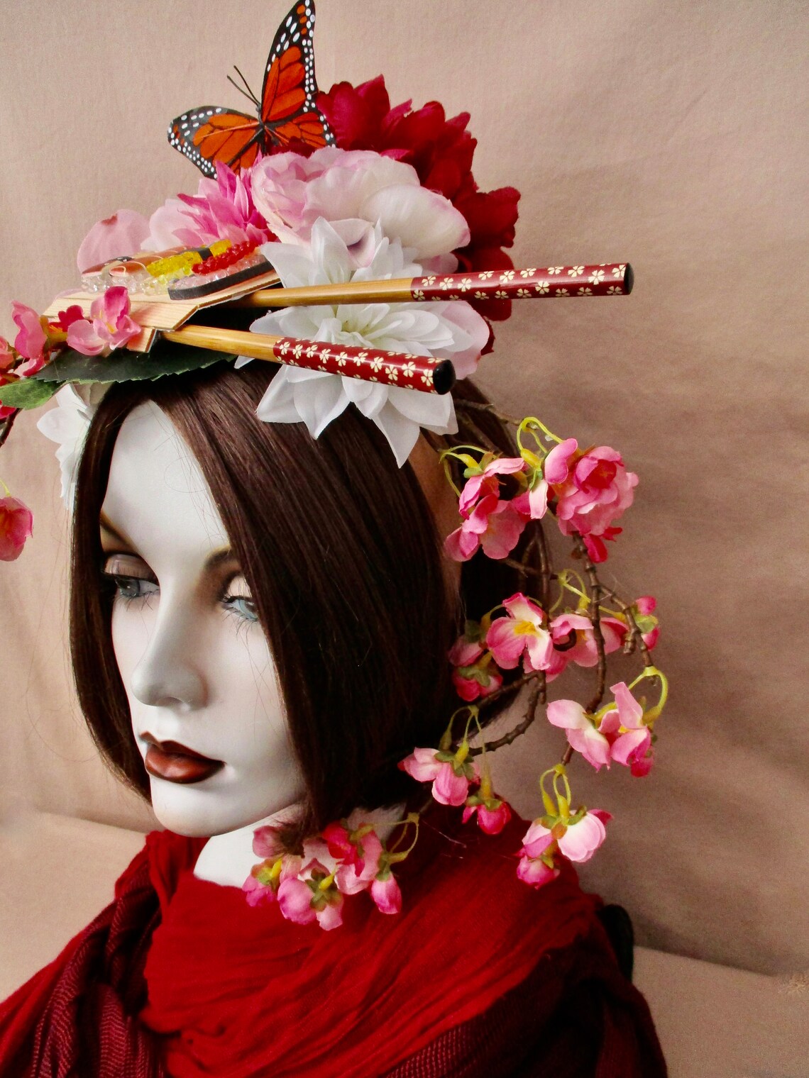 Earthly Delights: Sushi Headpiece Chopsticks Japanese Pink - Etsy