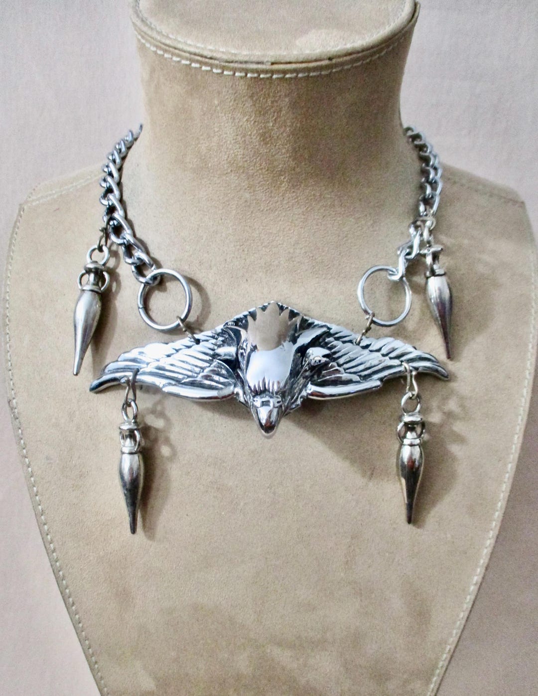 Sky King: Eagle Necklace Choker Biker Rocker Vintage Chrome Motorcycle ...
