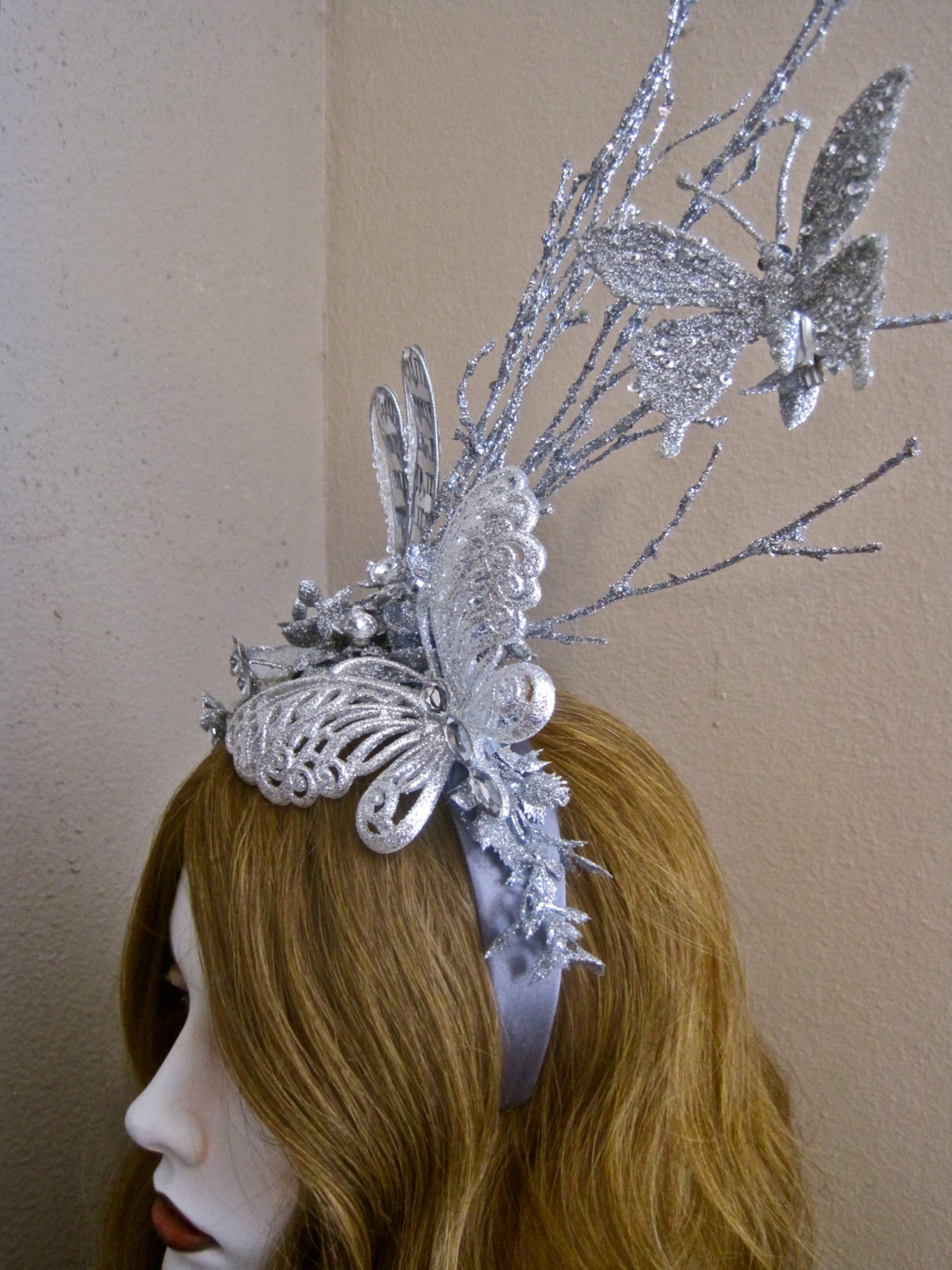 Midnight Magic: Fairy Headpiece Dragonfly Butterfly Headband Silver ...
