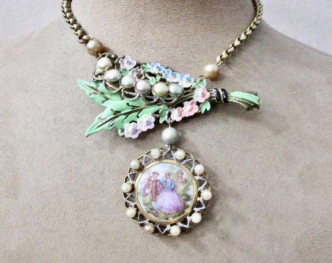 Milady's Bouquet: Cameo Flower Necklace Choker Boho Coquette Garden ...